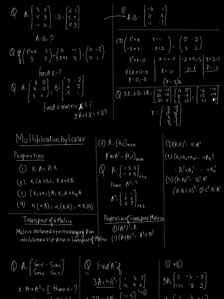 Matrices and Determinants _ L-03 (Class Notes) _ Transpose of a Matrix ...