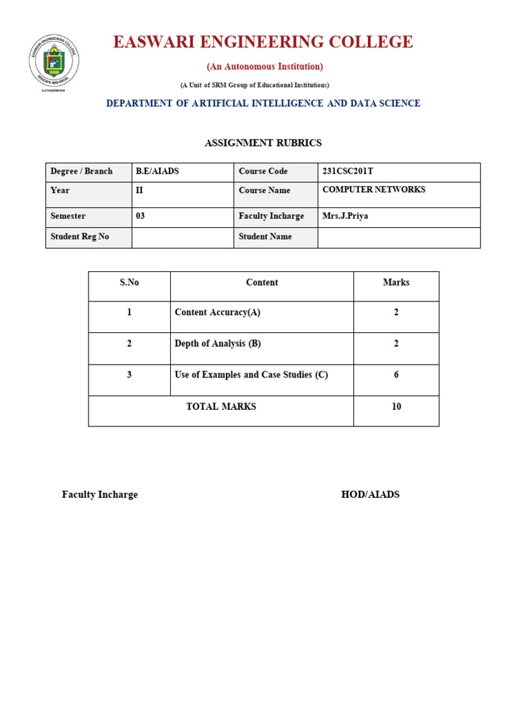 15.Assignment Rubrics | PDF
