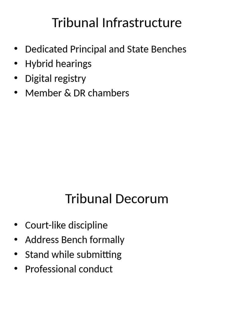 Tribunal Infrastructure and Hearing Procedures | PDF