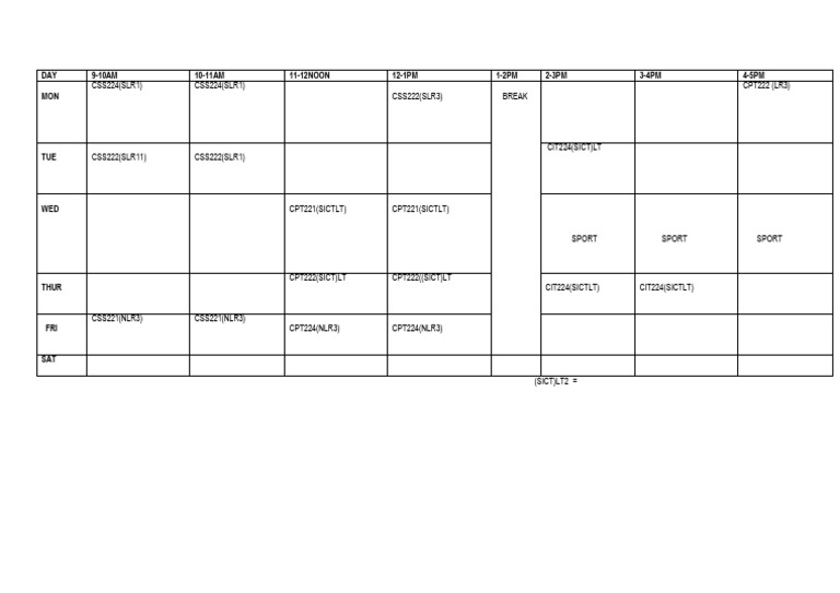 Css 2023_2024 2nd Semester Lecture Timetable | PDF