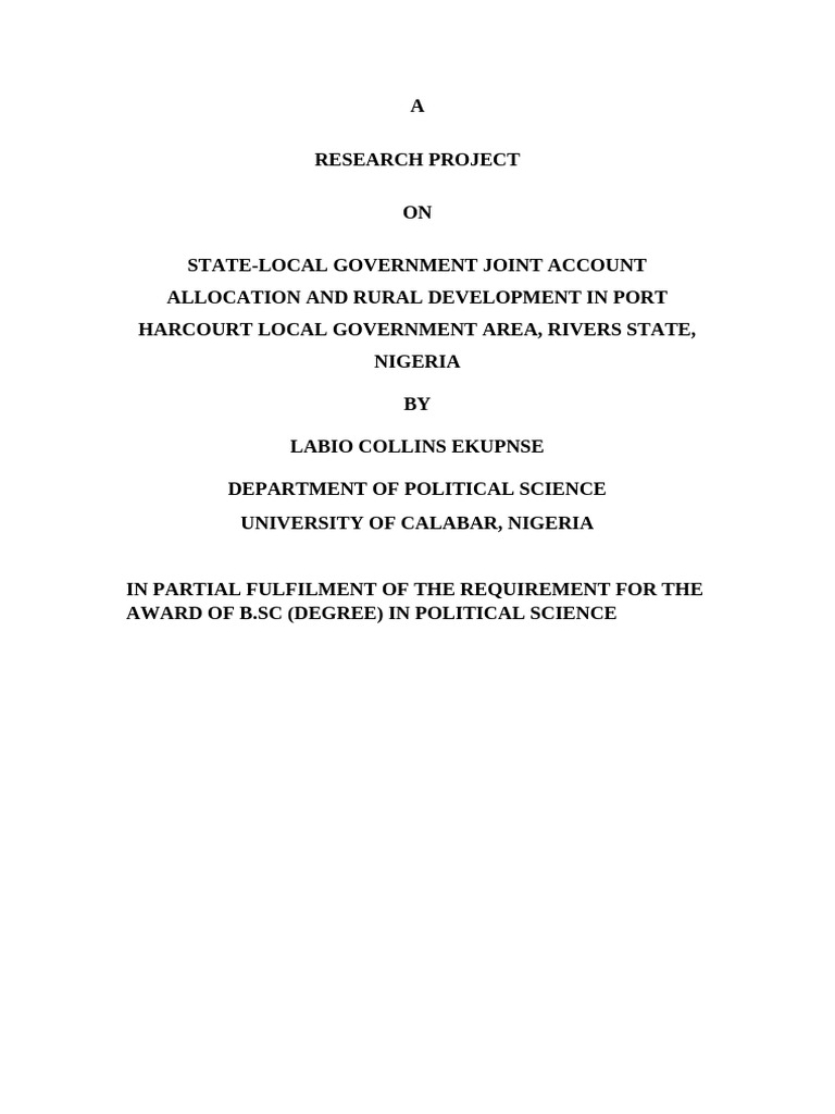 Project 1 To 5 Corrected | PDF | Governance | Capacity Building