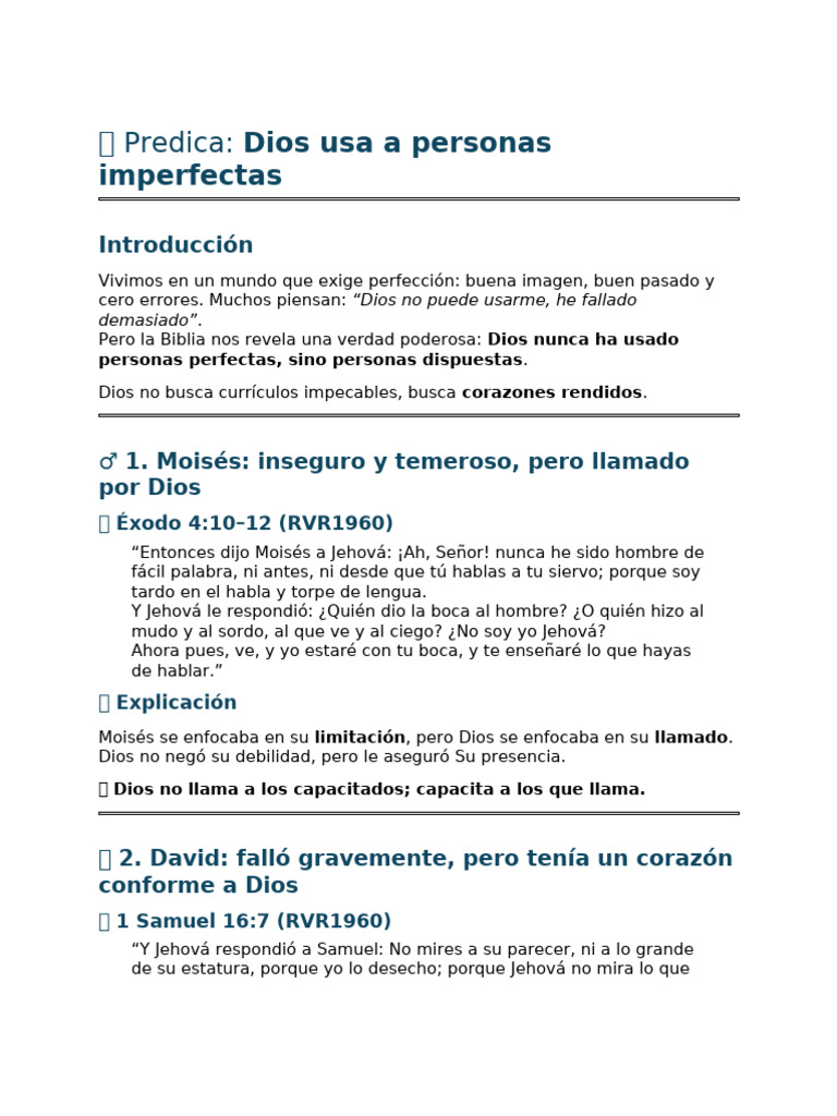 Predica Dios Usa A Personas Imperfectas | PDF | San Pedro | Dios