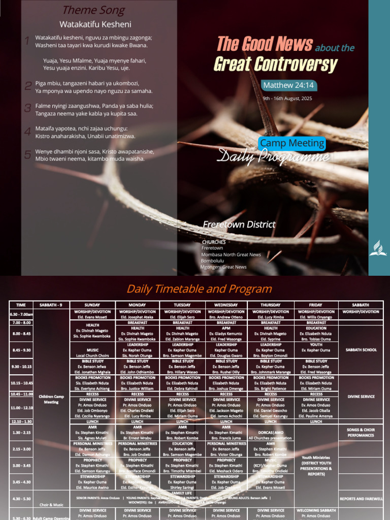 DAILY PROGRAM - Draft One | PDF | Bible | Religious Texts