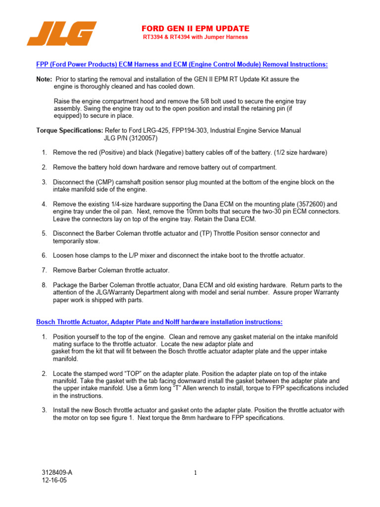 3128409 - Ford EPM Gen-II Update With Jumper Harness | PDF | Electrical ...