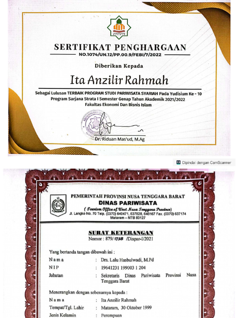 Sertifikat Lengkap Itha - Compressed-Dikompresi | PDF