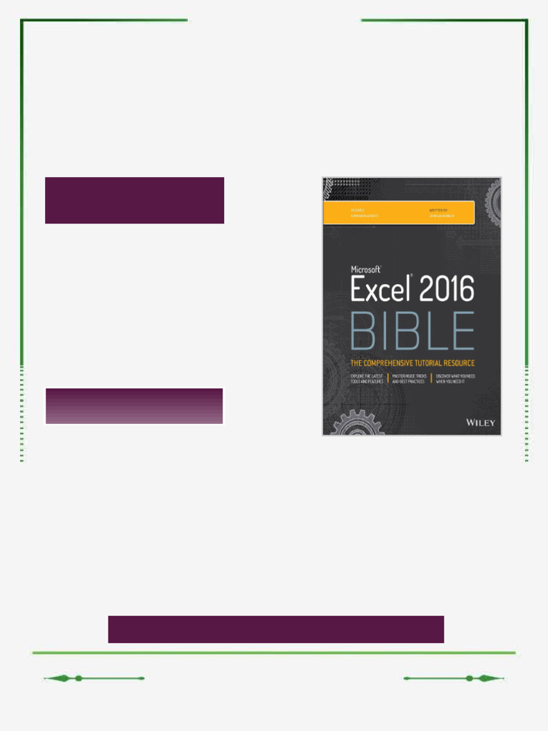 Excel 2016 Bible 1st Edition John Walkenbach ebook online full version ...