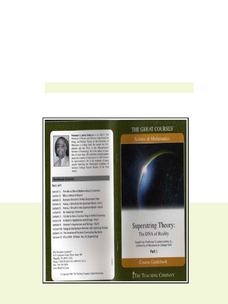 Superstring Theory The Dna Of Reality Gates S James full | PDF