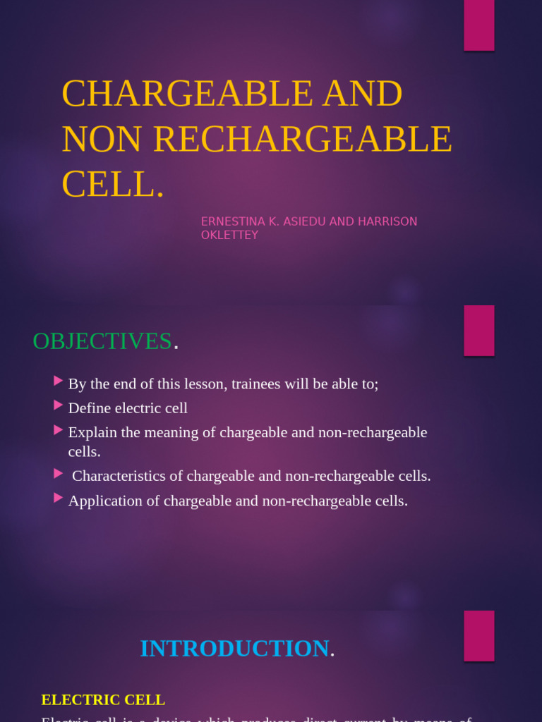 Chargeable and Non Rechargeable Cells2.1 2 | PDF | Rechargeable Battery ...