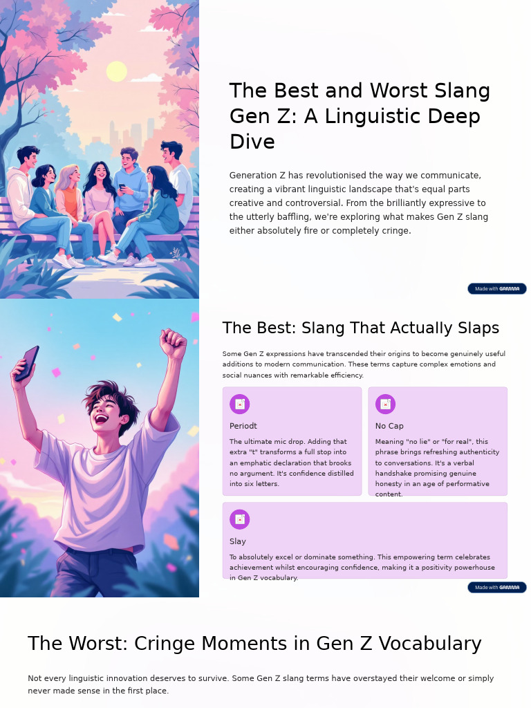 The-Best-and-Worst-Slang-Gen-Z-A-Linguistic-Deep-Dive | PDF | Slang ...