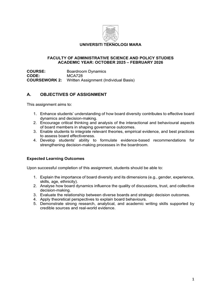 Guidelines for Assignment 2- Written Assignment (1) | PDF | Governance | Plagiarism