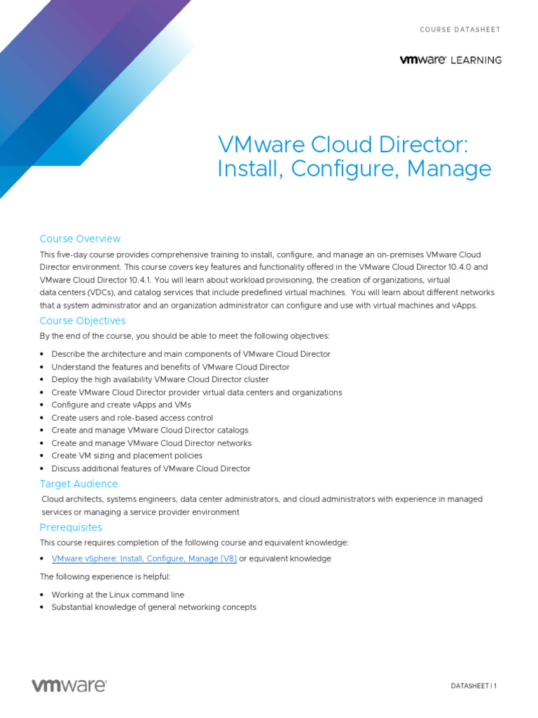 Cloud Director Install, Configure, Manage 10.4 | PDF | Cloud Computing ...