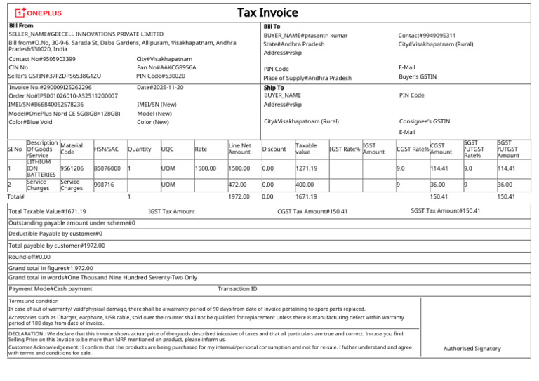 Warranty and Invoice Terms Overview | PDF | Invoice | Taxes