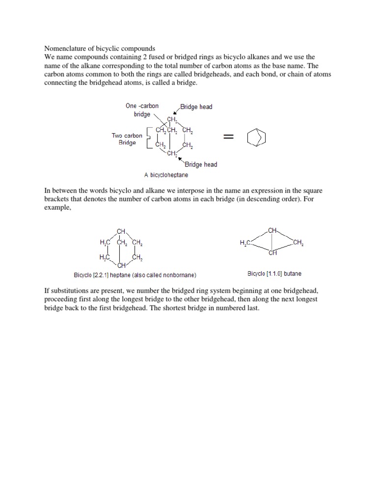 Bicyclic Compound Nomenclature Guide | PDF | Art | Science & Mathematics
