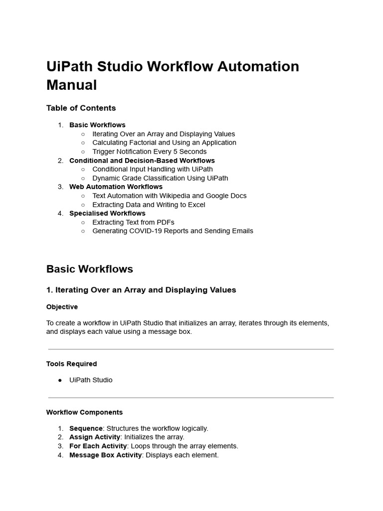 UiPath Workflow Automation Guide | PDF | Microsoft Excel | Computer File