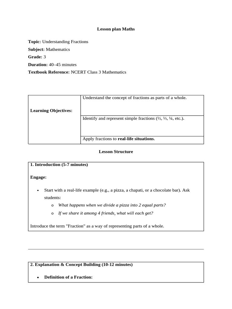 Lesson plan Maths | PDF | Mathematics | Shape