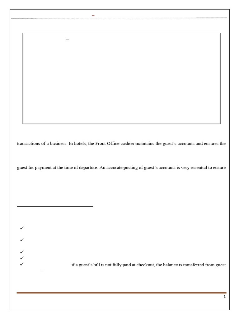 Unit 3 - Front Office Accounting | PDF | Credit Card | Debits And Credits