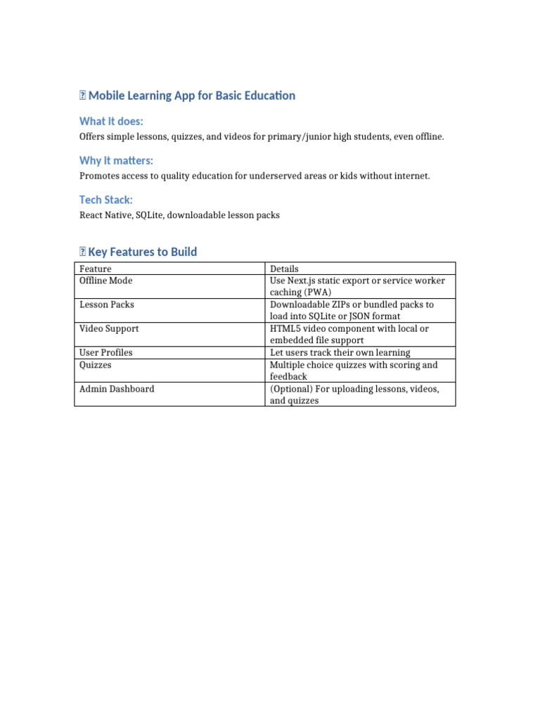Mobile Learning App for Education Access | PDF