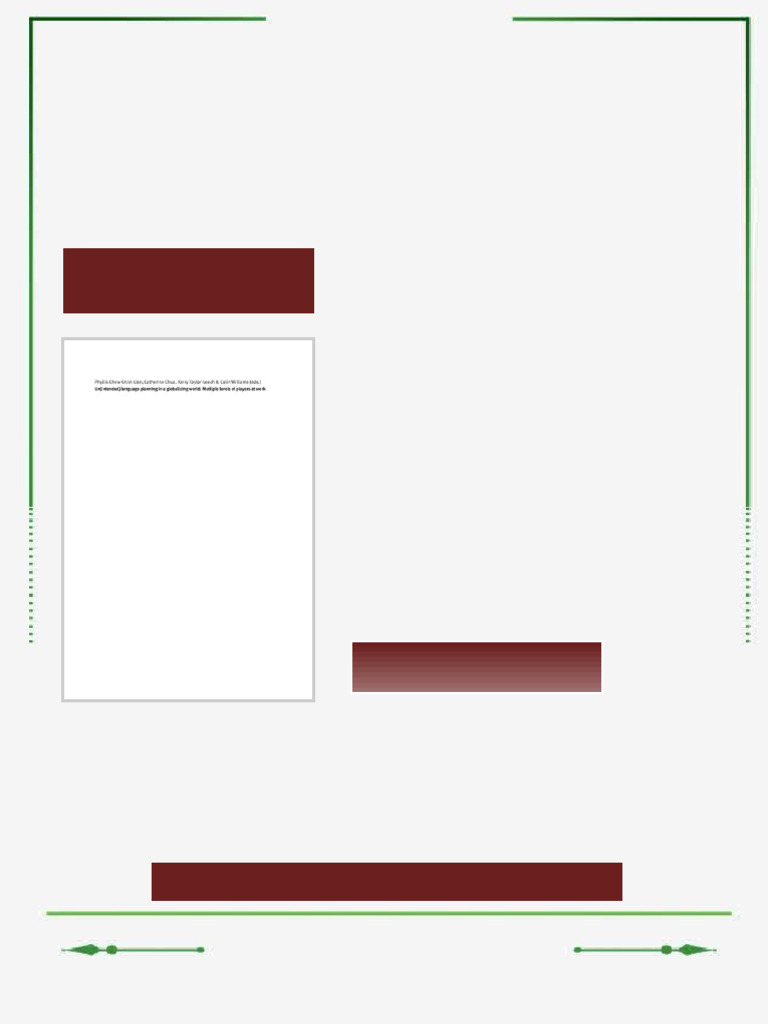 Un intended Language Planning in a Globalising World Multiple Levels of ...