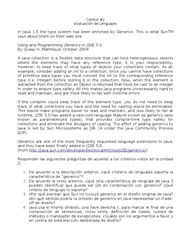 Tarea 2 FLP 2012 | PDF | Java (Programming Language) | Object Oriented Programming