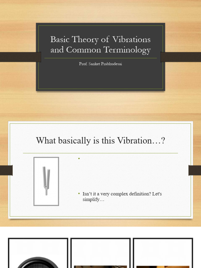 Understanding Vibration Theory Basics | PDF | Oscillation | Motion ...