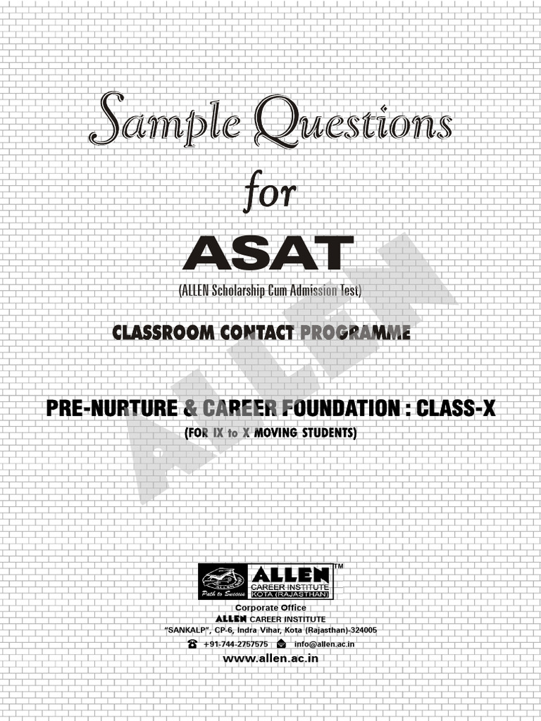 ASAT Class X Exam Instructions & Sample Questions | PDF | Hydrogen | Oxygen