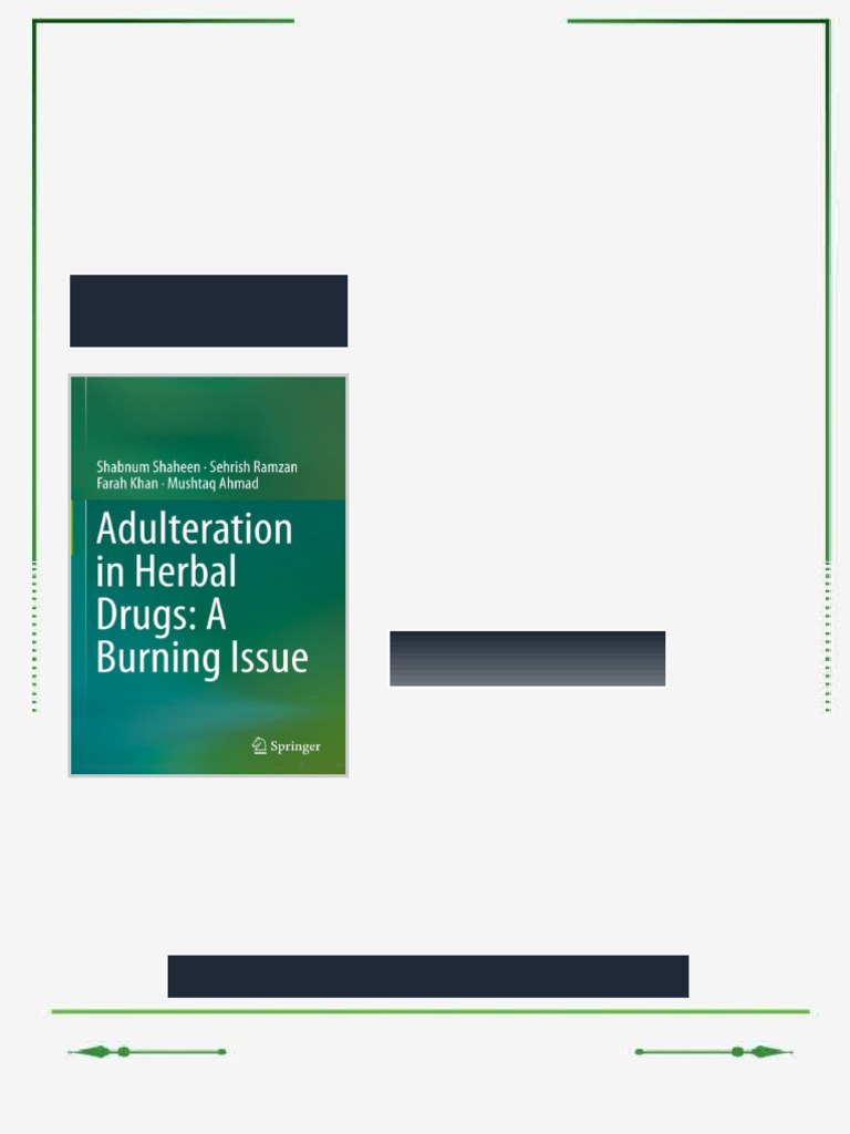 Adulteration in Herbal Drugs A Burning Issue Shabnum Shaheen eBook HD ...