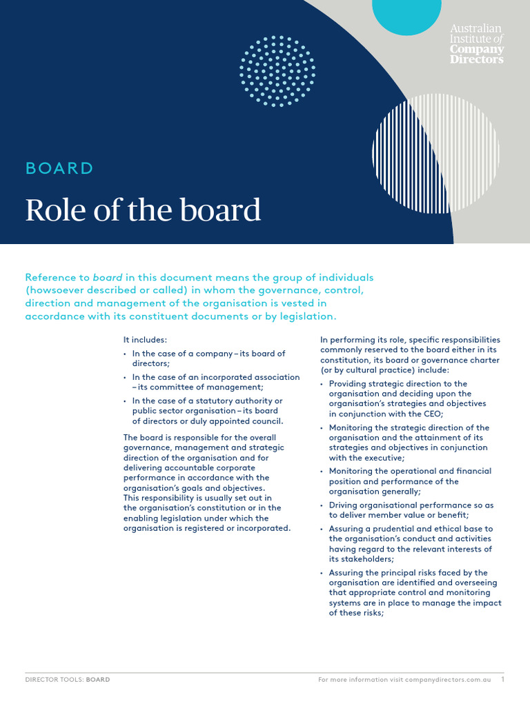 Board Governance Responsibilities Guide | PDF | Governance | Corporate ...