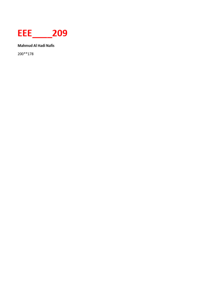 EEE - 209 TF Analysis Hadi Bhai | PDF