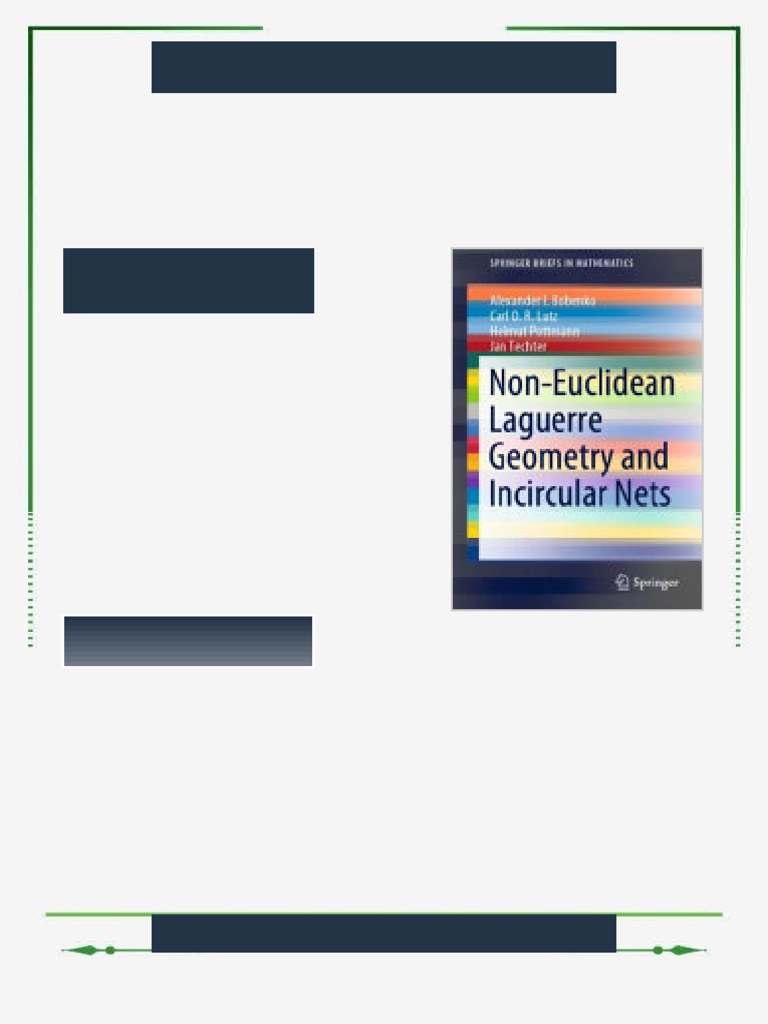 Non Euclidean Laguerre Geometry and Incircular Nets SpringerBriefs in ...