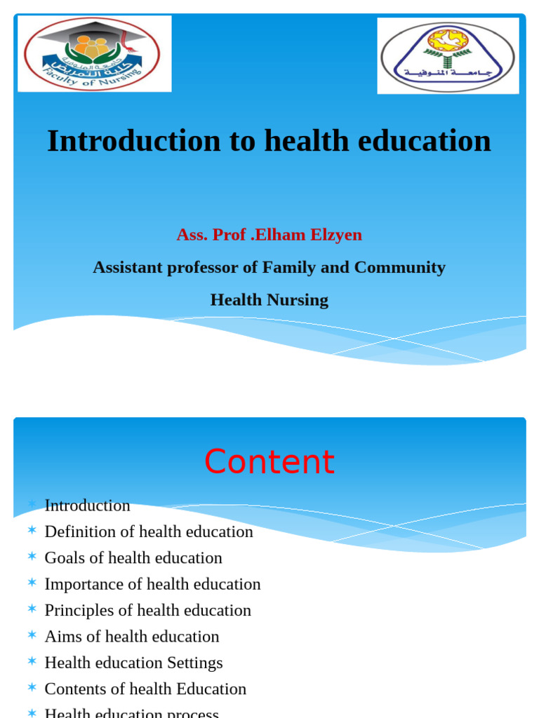 Health Education Overview and Principles | PDF | Hygiene | Mental Health