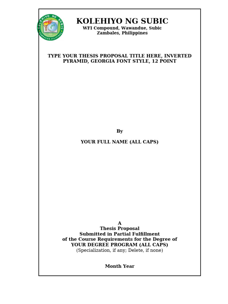 Thesis Proposal Template Guide | PDF | Thesis
