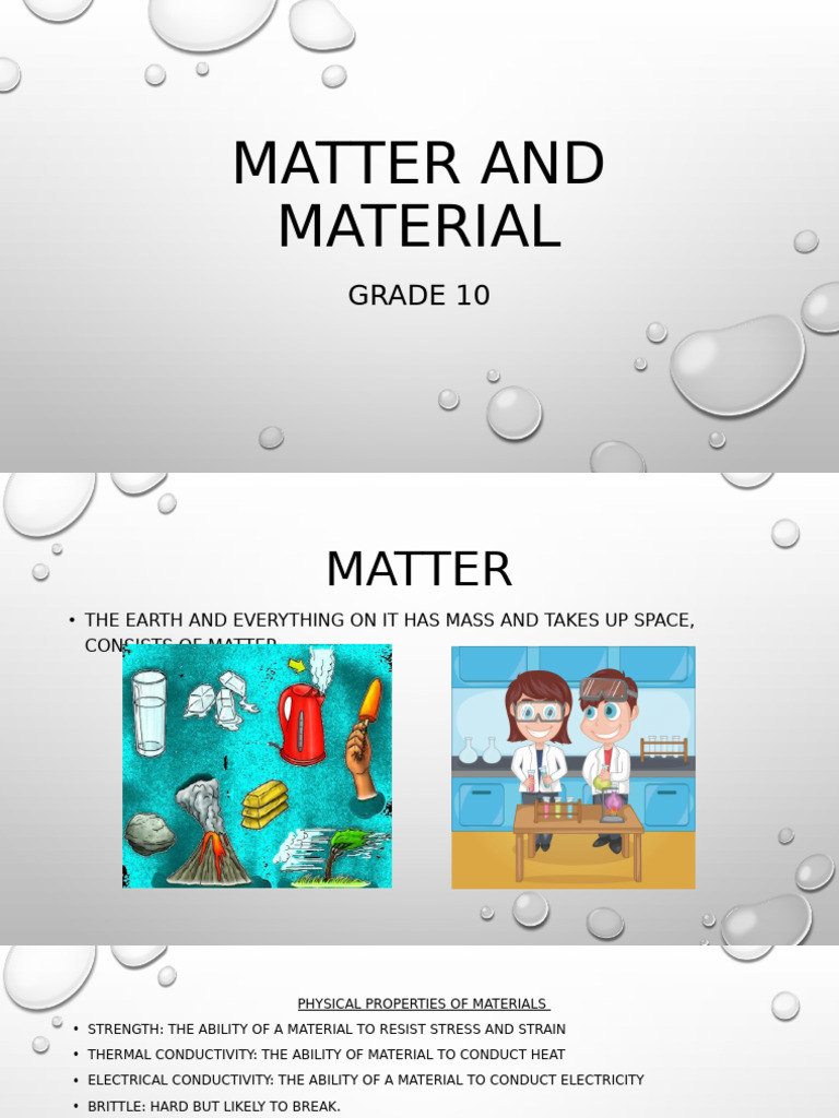 Grade 10 Matter and Material Properties | PDF | Liquids | Gases