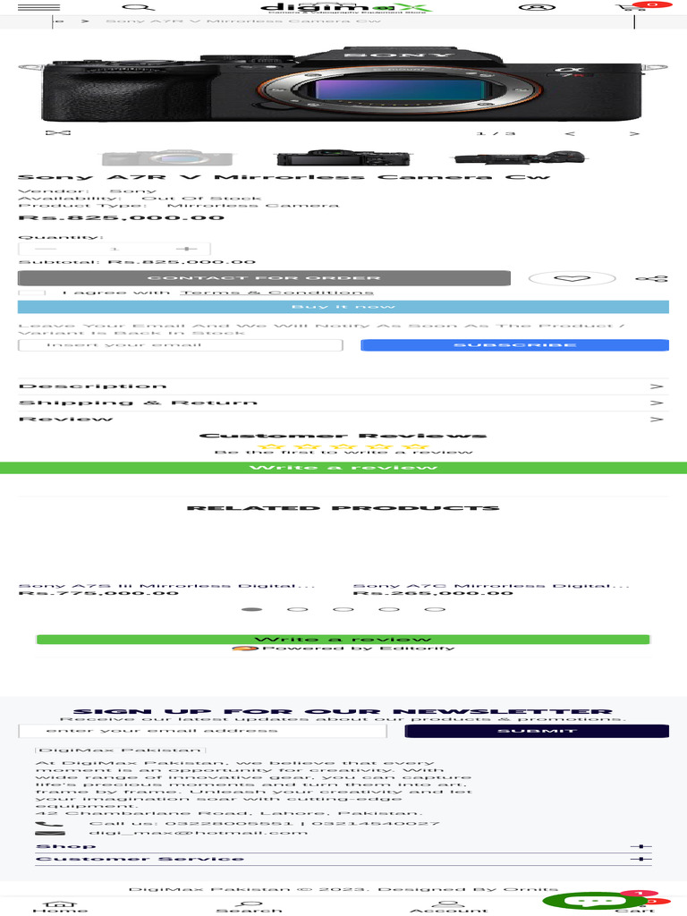 Sony A7R v Mirrorless Camera Cw – DigiMax Pakistan | PDF