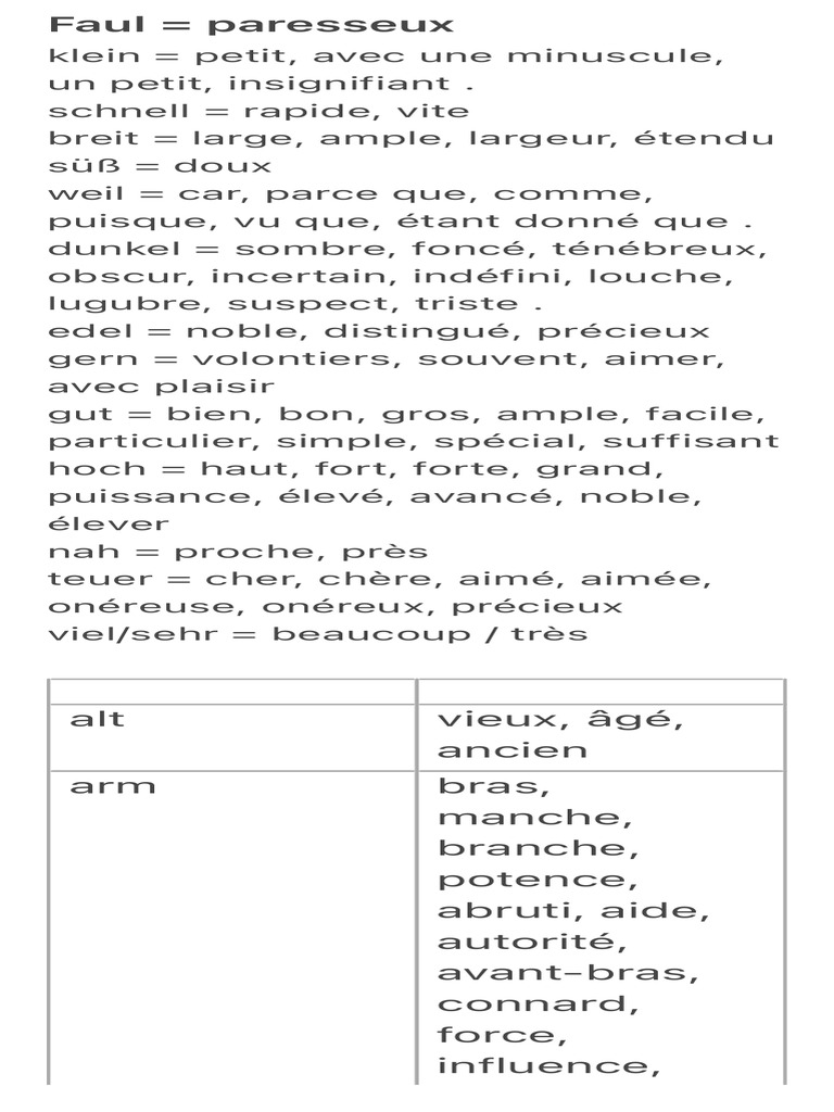 Vocabulaire Allemand : Adjectifs Essentiels | PDF