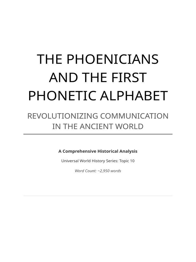 100 Topics On World History - 10 - The Phoenicians and The First ...