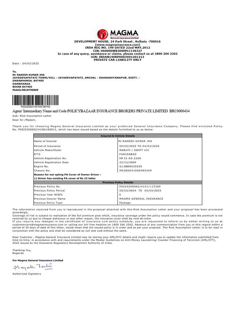 Policy Copy | PDF | Insurance | Business Law