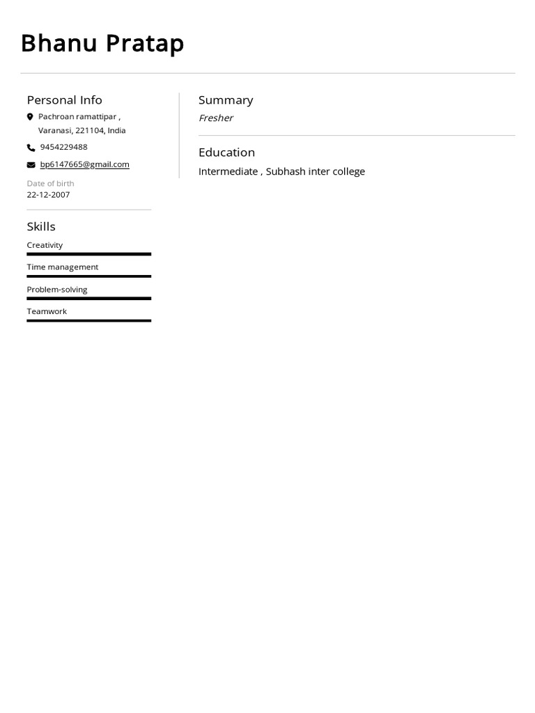 CV - Bhanu Pratap | PDF
