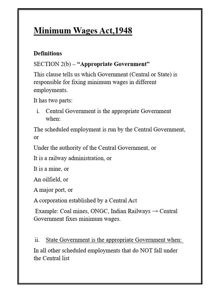 pdf minimum wages Act 1948 | PDF | Cost Of Living | Employment