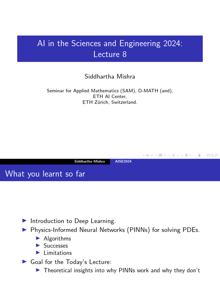 AISE24 08 09 Physics-Informed Neural Networks - Theory Part 1 and 2-2 ...
