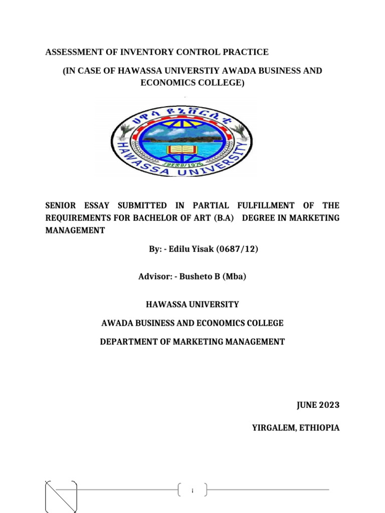 Edilu Yisak Final Research | PDF | Inventory | Cost Of Goods Sold
