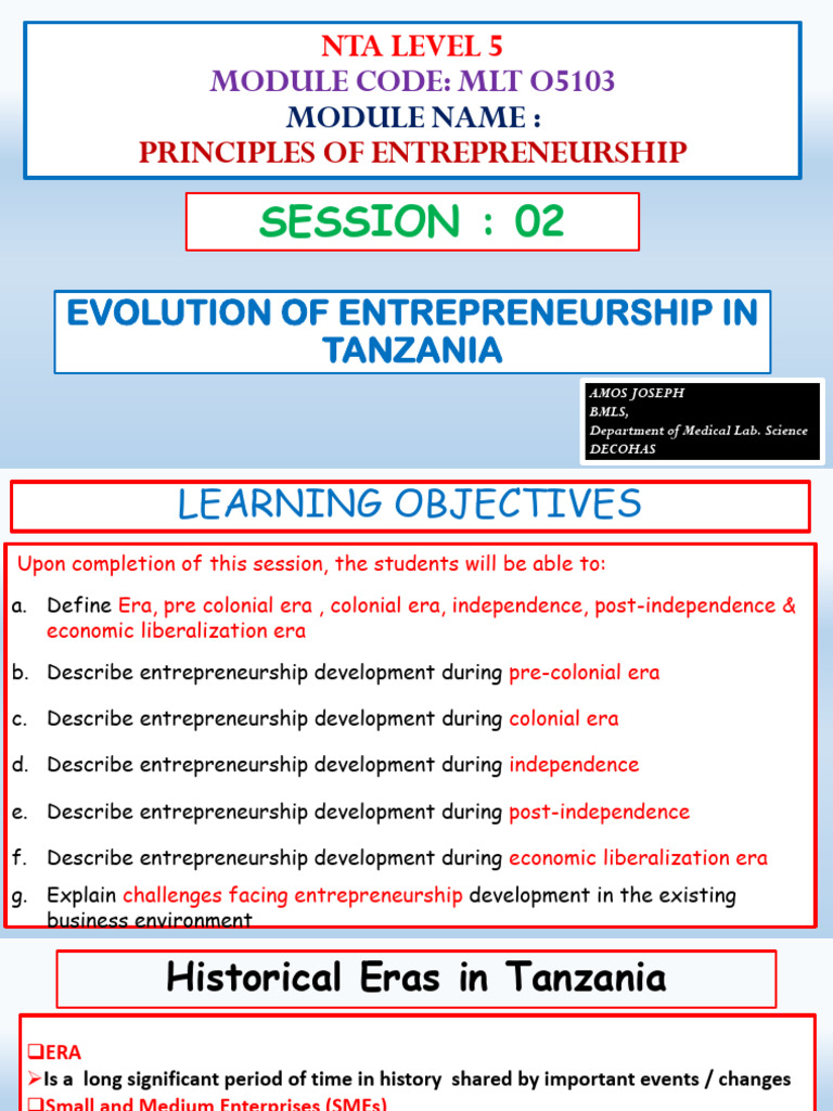Evolution of Entrepreneurship in Tanzania | PDF | Tanzania | Economies