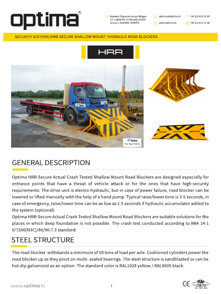 BL - Hrr-Secure Shallow Mount Hydraulic Road Blocker - en | PDF