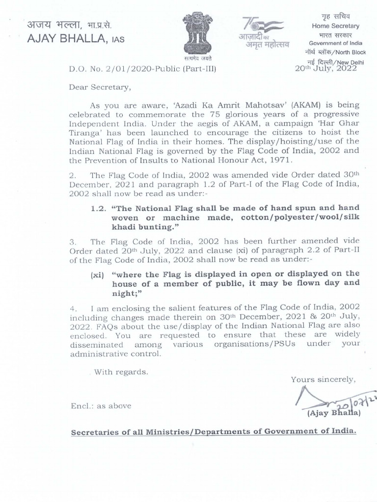 Flag Code of India & Its FAQ | PDF