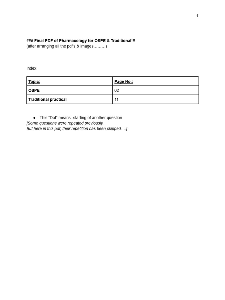 Ospe Traditional | PDF | Pharmacology | Drugs