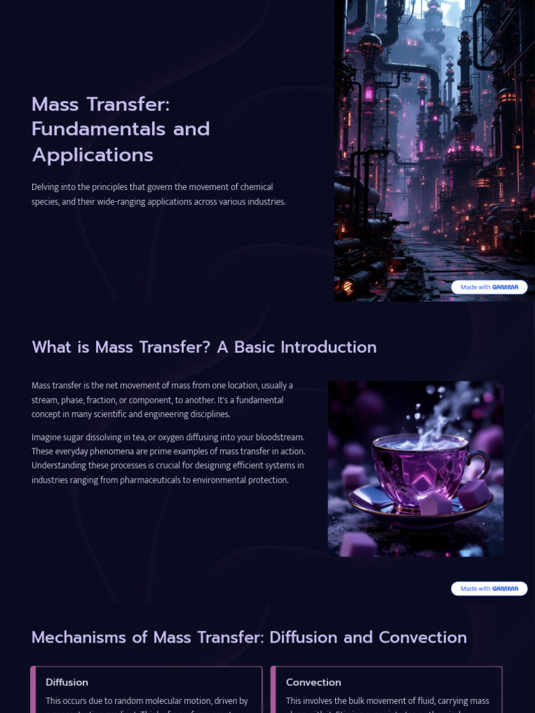 Mass Transfer: Principles & Applications | PDF | Diffusion | Mass Transfer