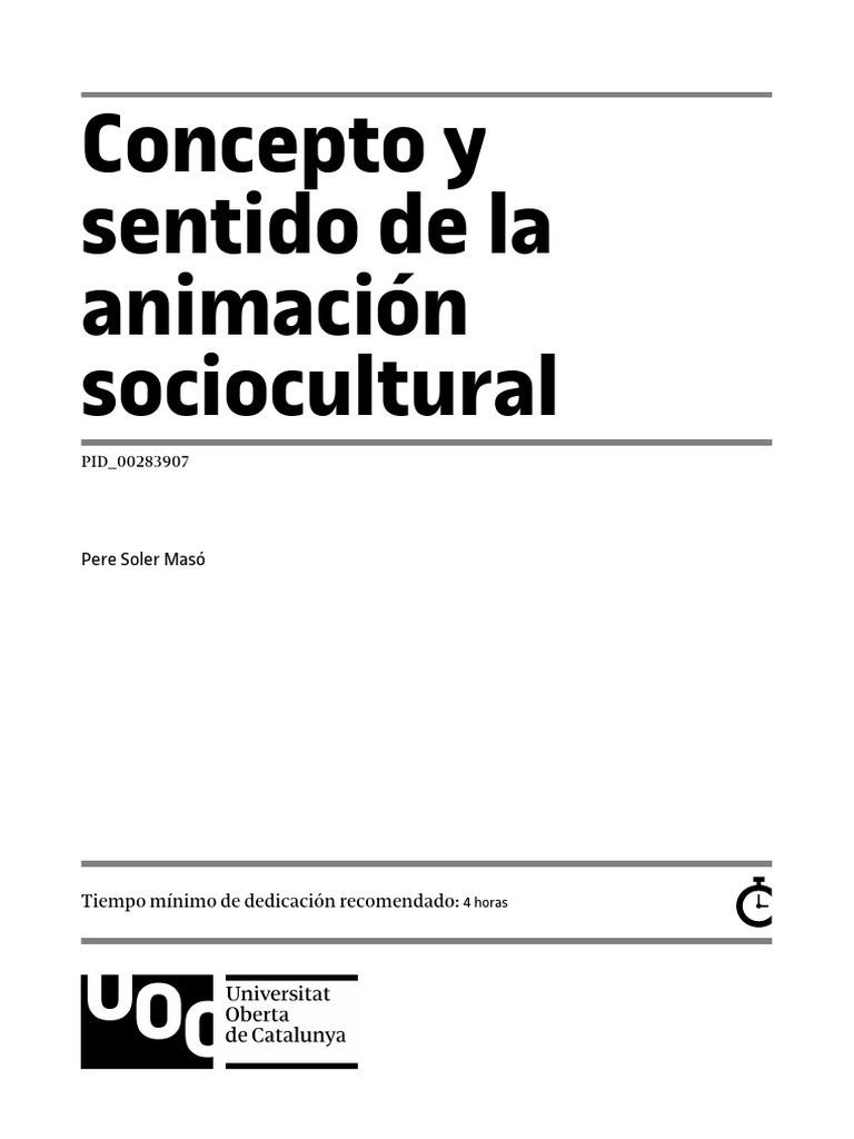 Concepto y sentido de la animación sociocultural | PDF | Conocimiento ...