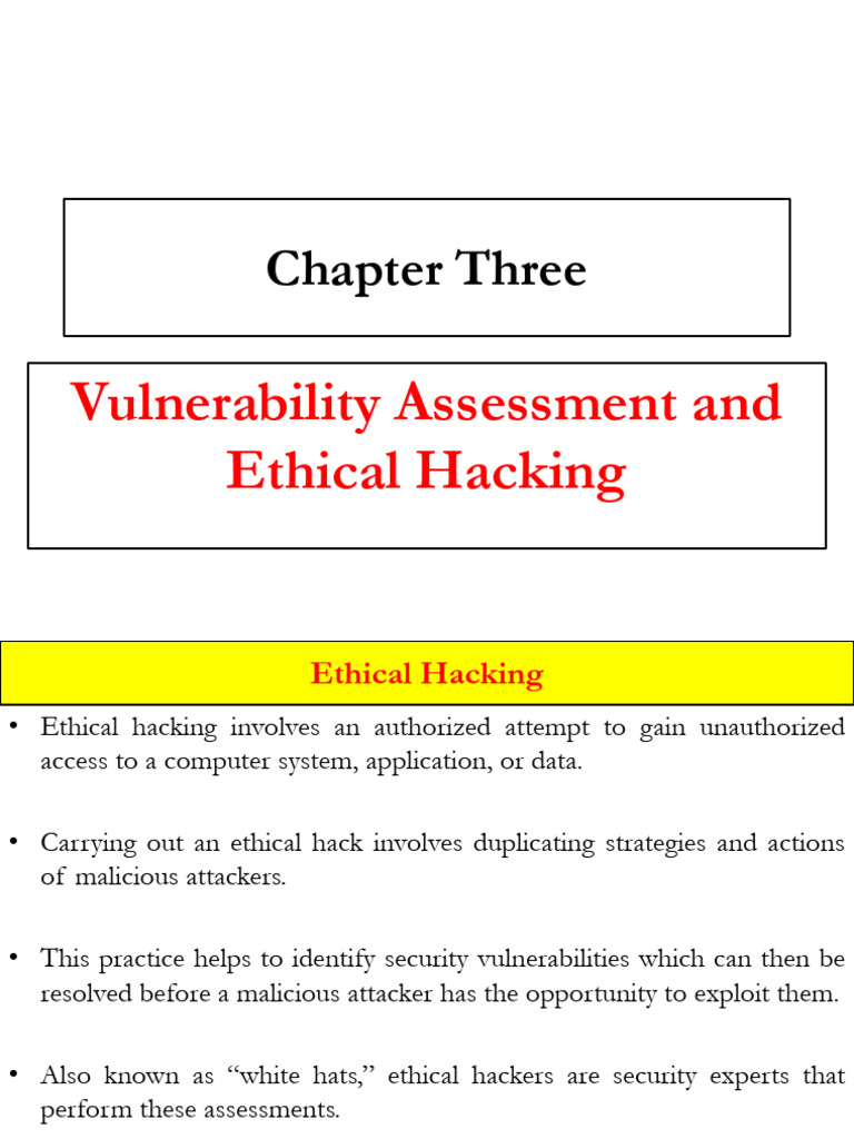 Chapter Three - Vulnerability Assessment and | PDF | Denial Of Service ...
