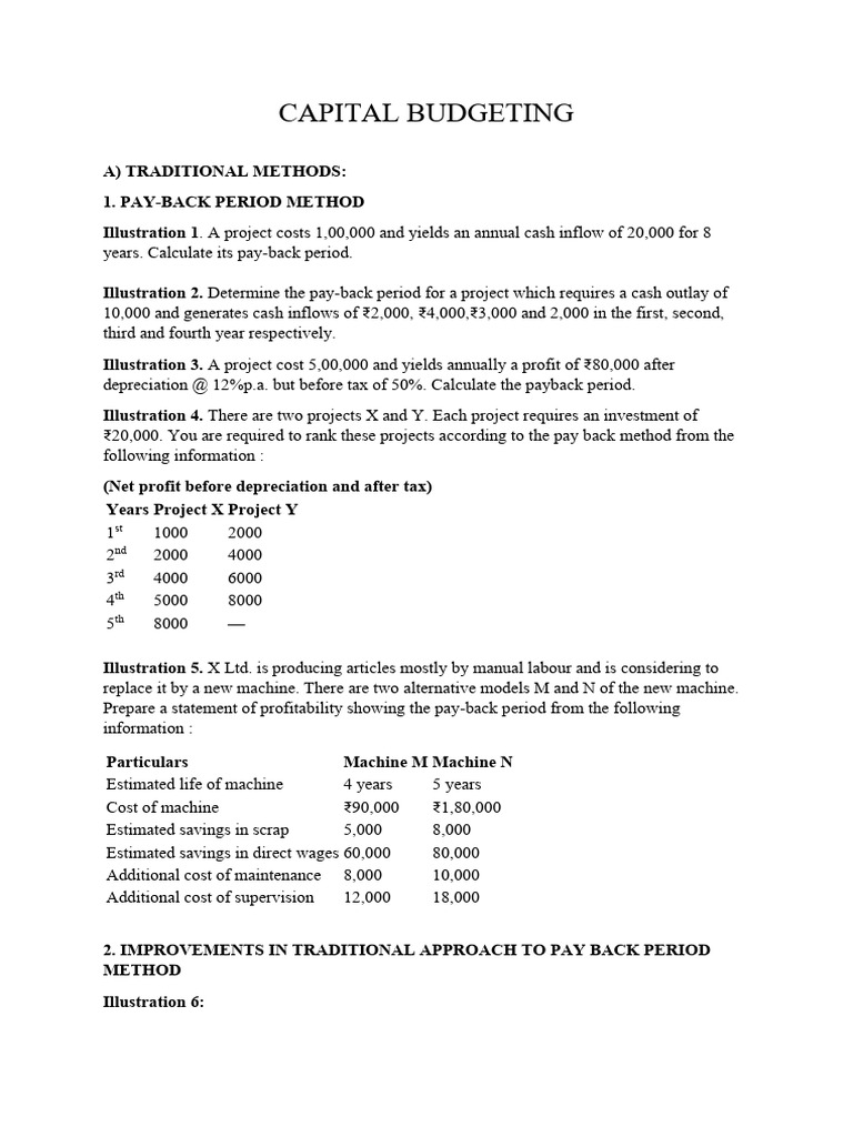Unit 1 Capital Budgeting Problems | PDF | Depreciation | Net Present Value