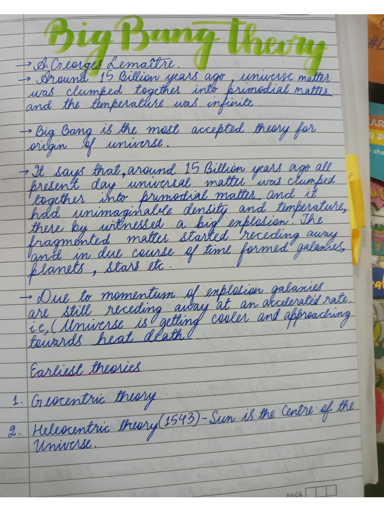 geography 1 big bang theory handwritten notes | PDF
