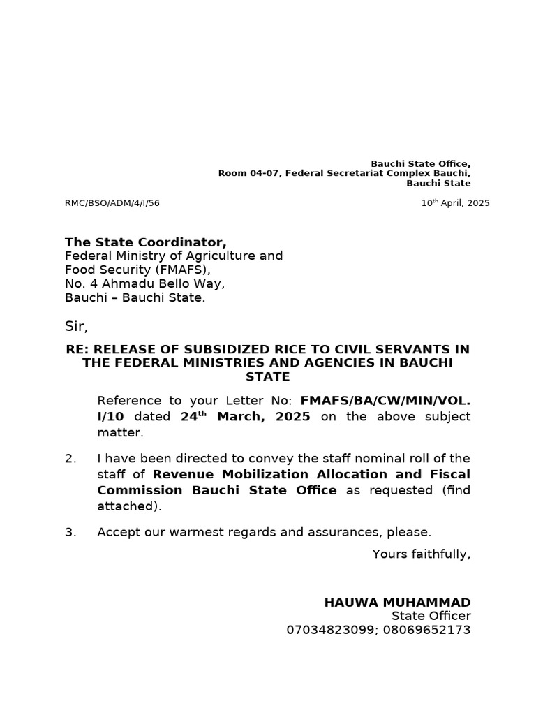 Revenue Mobilization Allocation & Fiscal Commission Letters | PDF